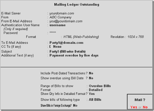 E-mail Tally Reports – Tally Master – Tally 5 Star Partner
